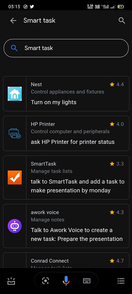 Please bring on your own Google assistant feature - Product Feedback - SmartTask